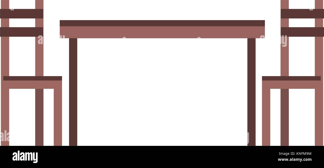 wooden table chair dining furniture empty icon Stock Vector Image & Art ...