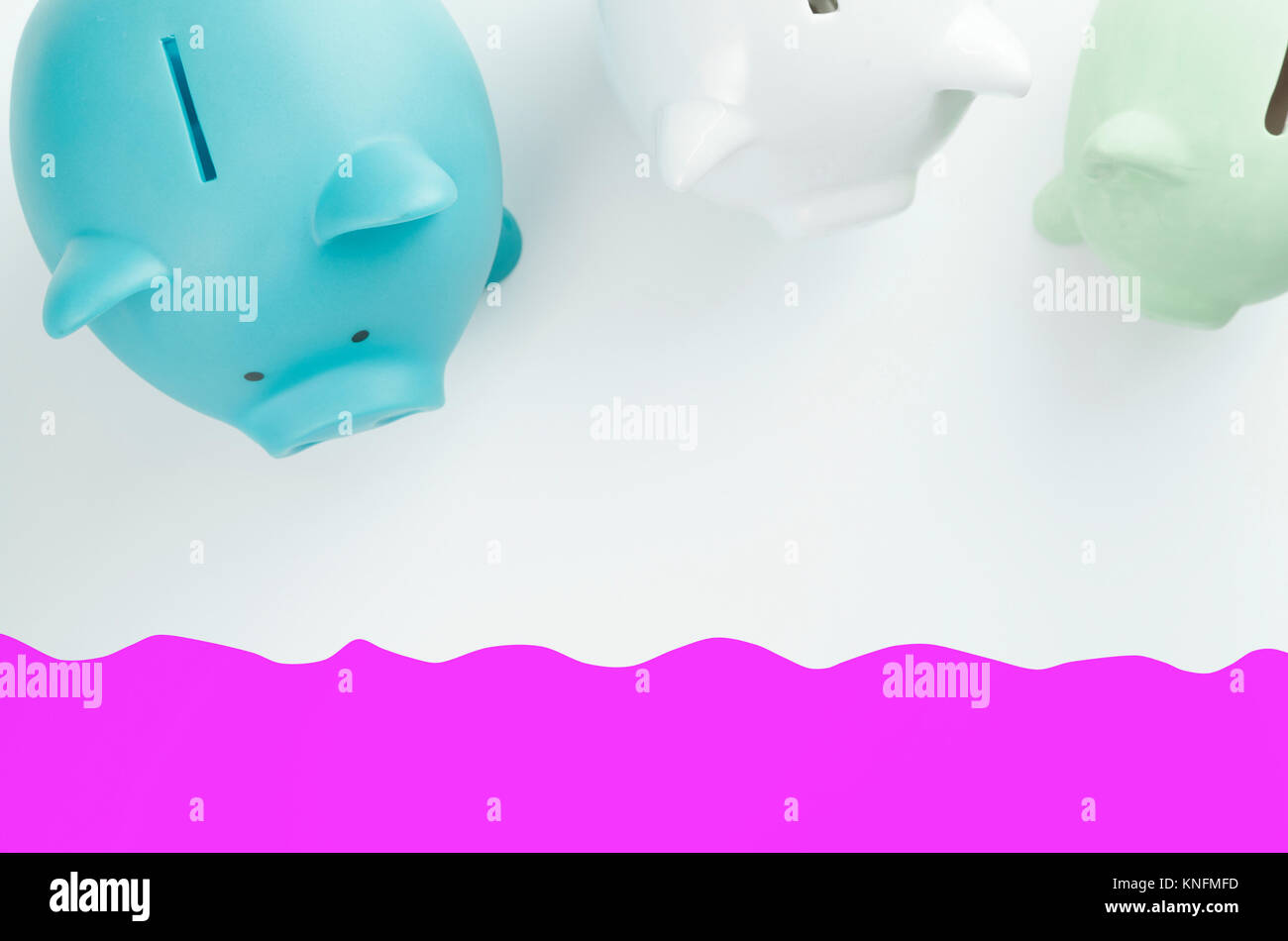 terracotta piggy bank on a white background - top view - money saving ...