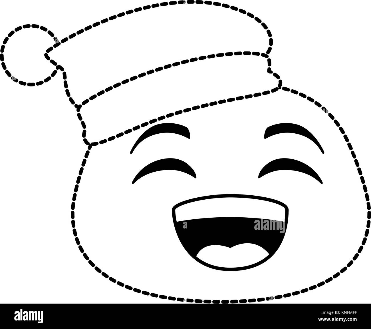 laugh emoji face with hat vector illustration design Stock Vector Image ...