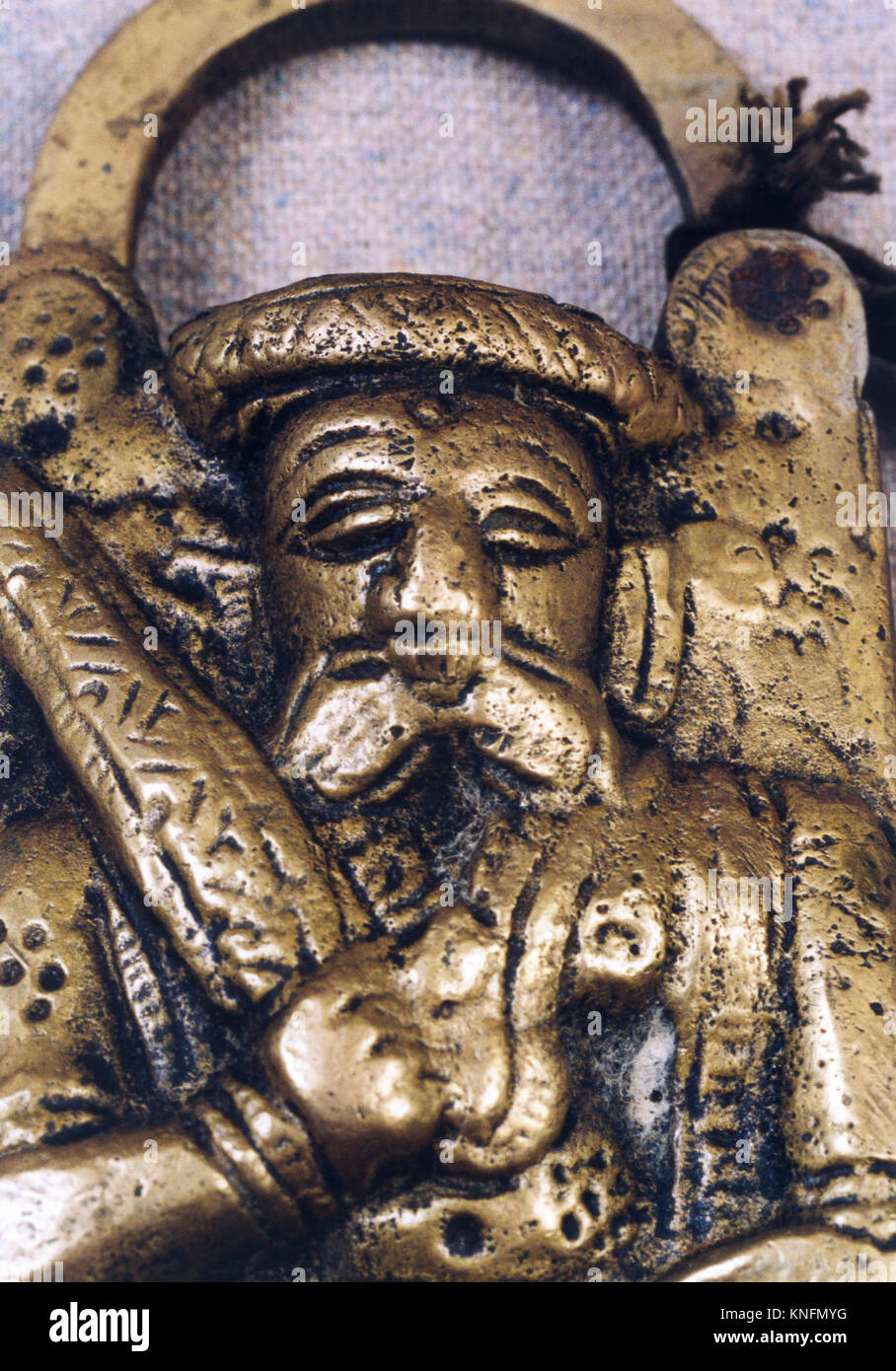 Face on Indian lock from the 1940s Stock Photo - Alamy