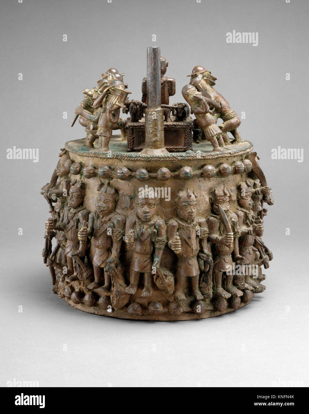 This sculpture depicts the Oba, a powerful king, with sacrificial ...