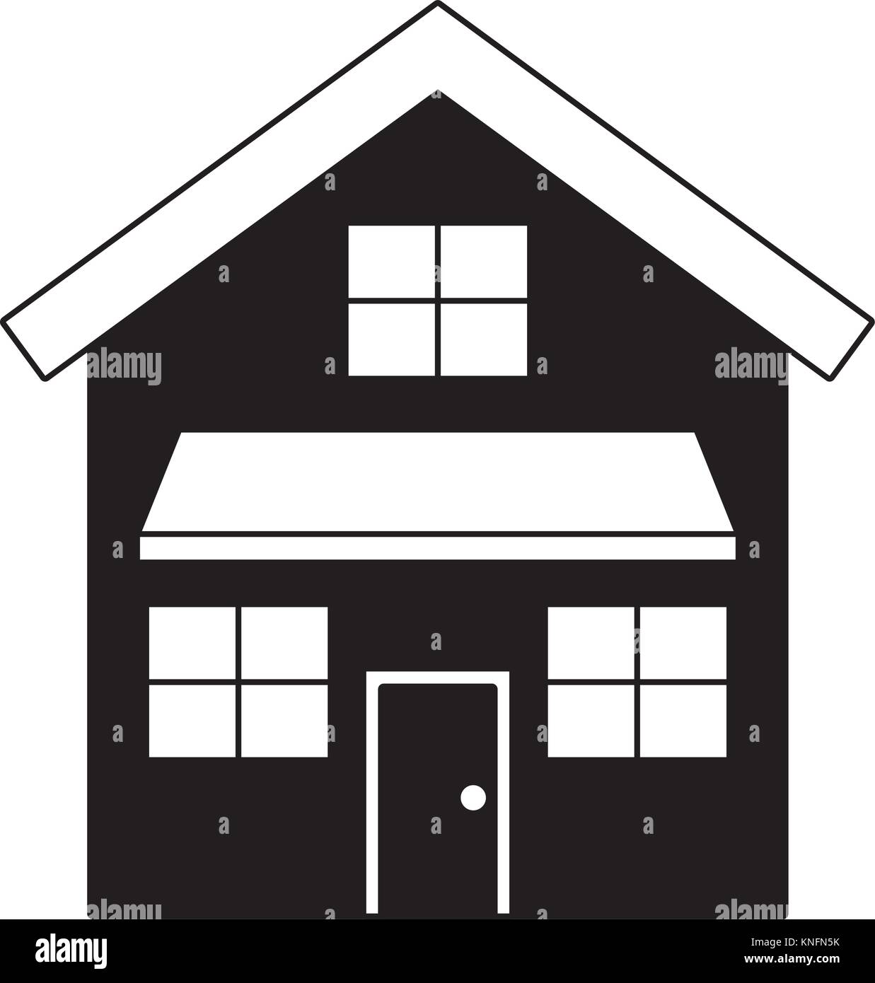 house exterior front view modern facade with doors and windows Stock ...