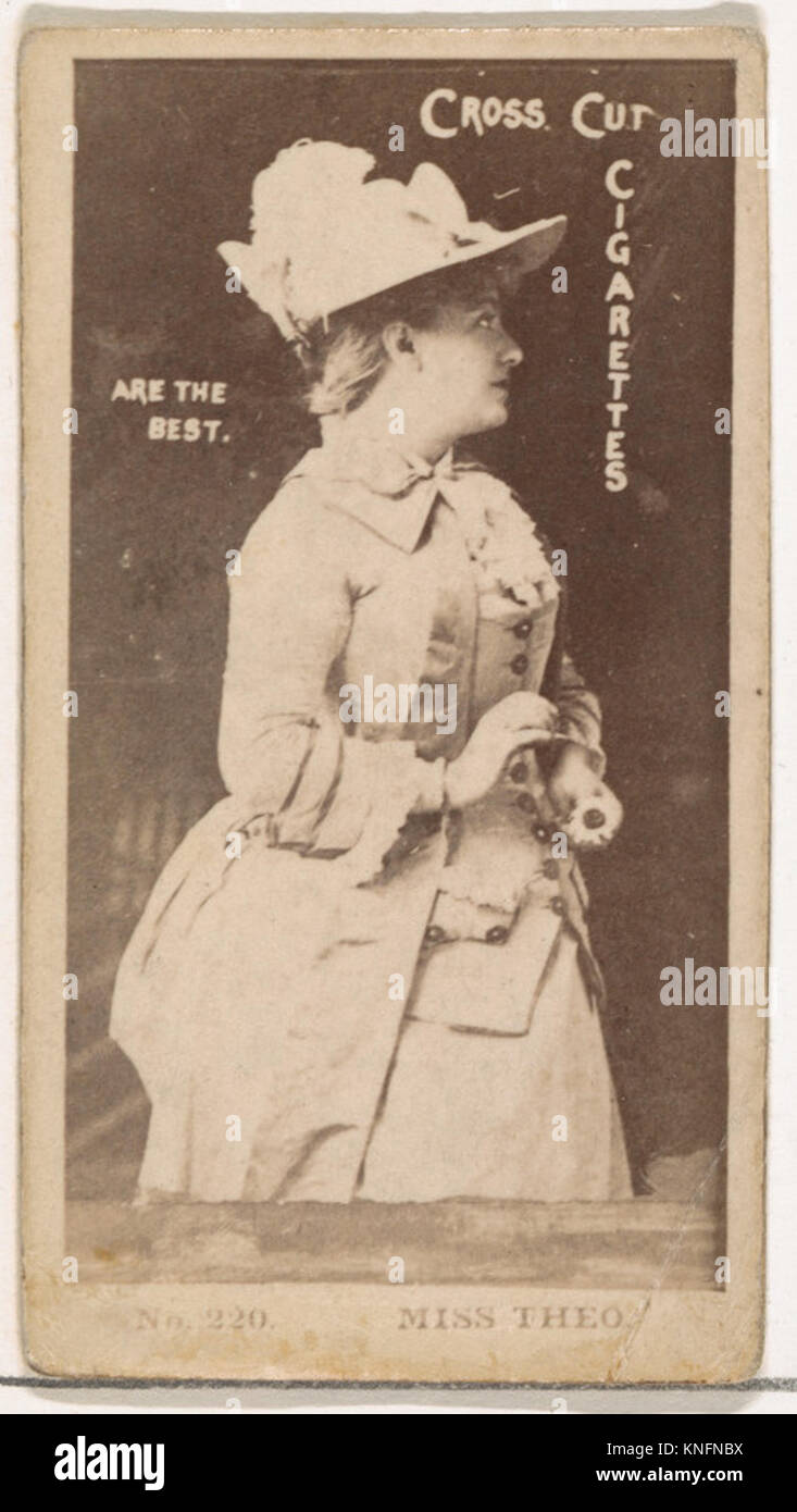 This card depicts Miss Theo from the Actors and Actresses series ...