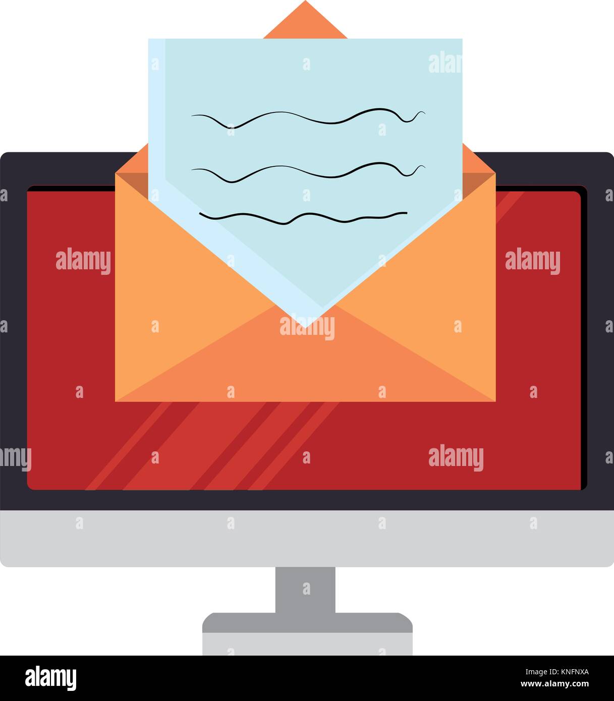 monitor computer with envelope vector illustration design Stock Vector ...