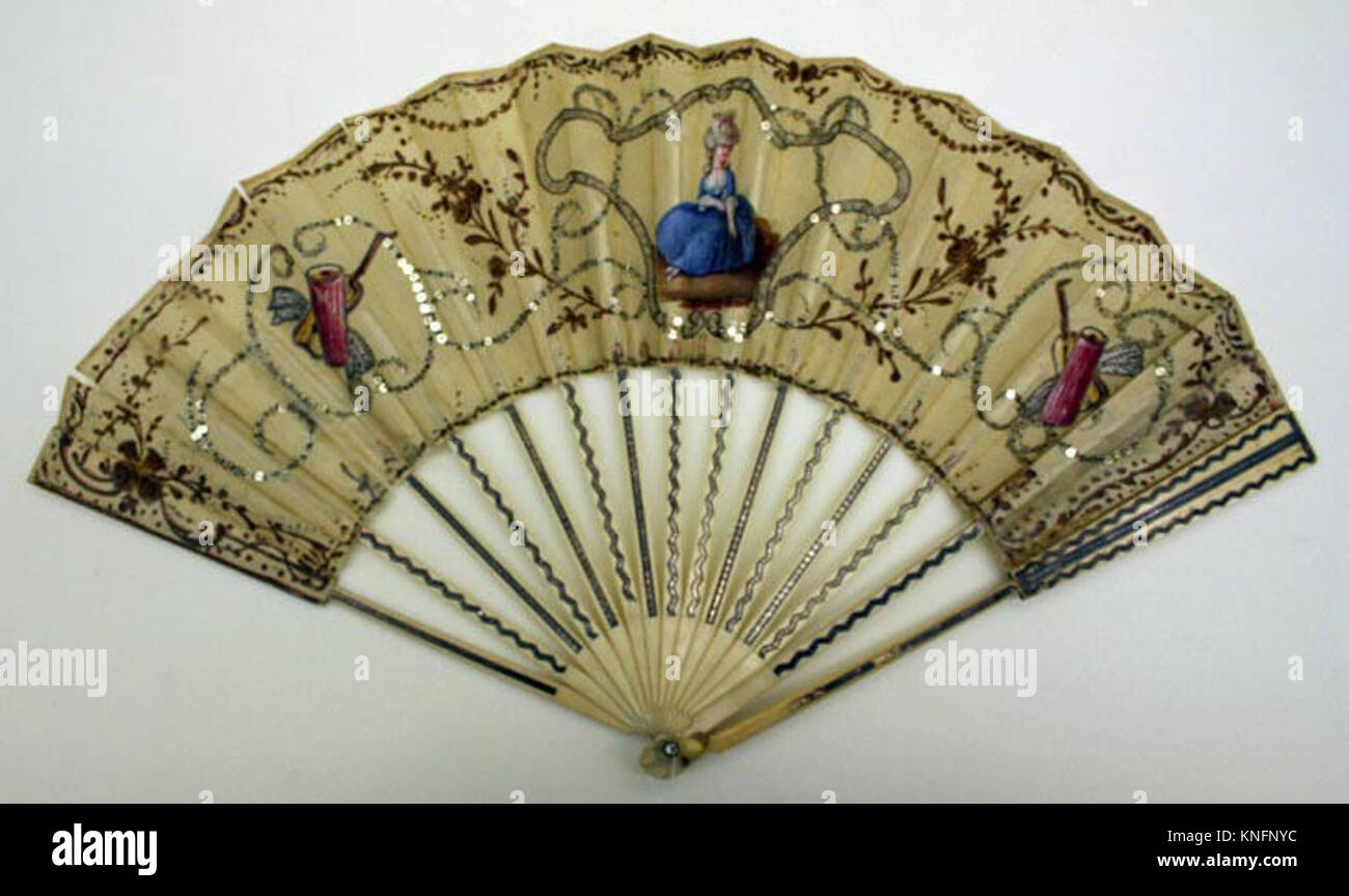 A decorative fan from the MET collection, featuring intricate designs ...