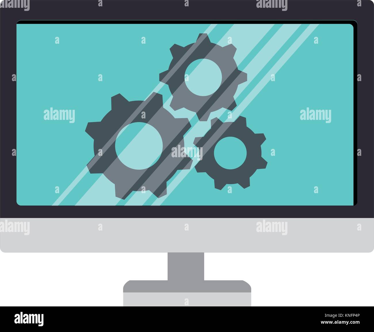 monitor computer with gears vector illustration design Stock Vector ...