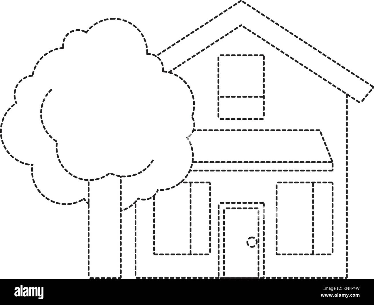 house home exterior with tree leafy natural Stock Vector Image & Art ...
