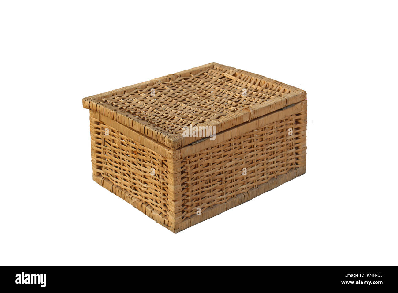 wood weave box on isolated Stock Photo - Alamy
