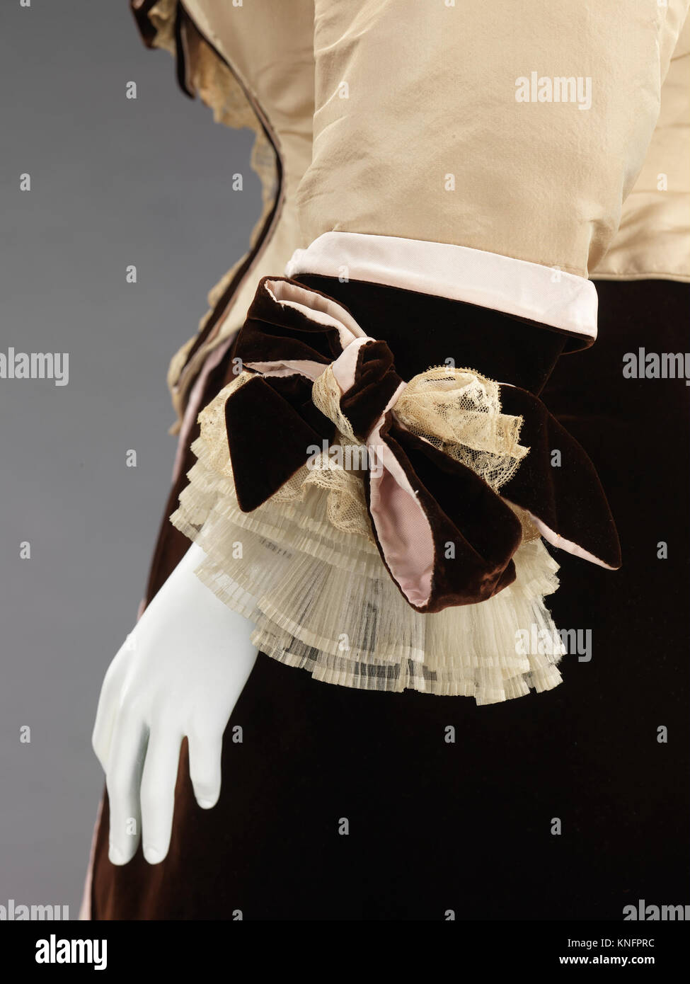 Detail of an evening dress, showcasing intricate design elements ...