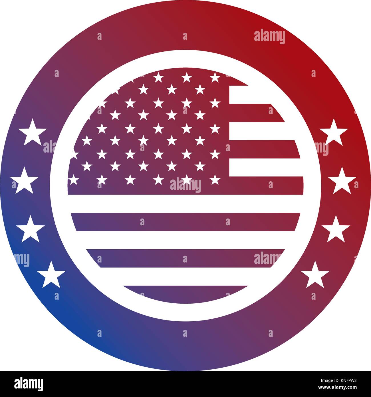 united states of america flag patriotism button icon Stock Vector Image ...