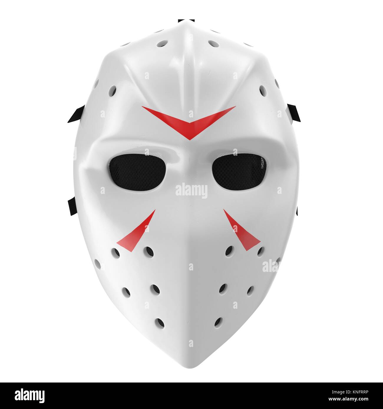 vintage hockey mask on white. Front view. 3D illustration Stock Photo ...