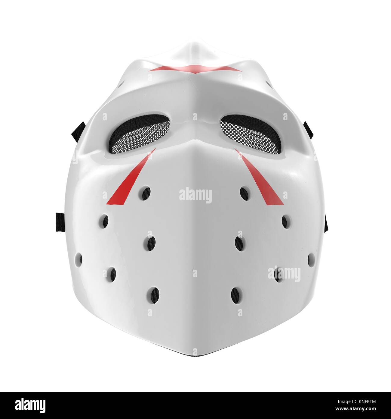 vintage hockey mask on white. Front view. 3D illustration Stock Photo ...