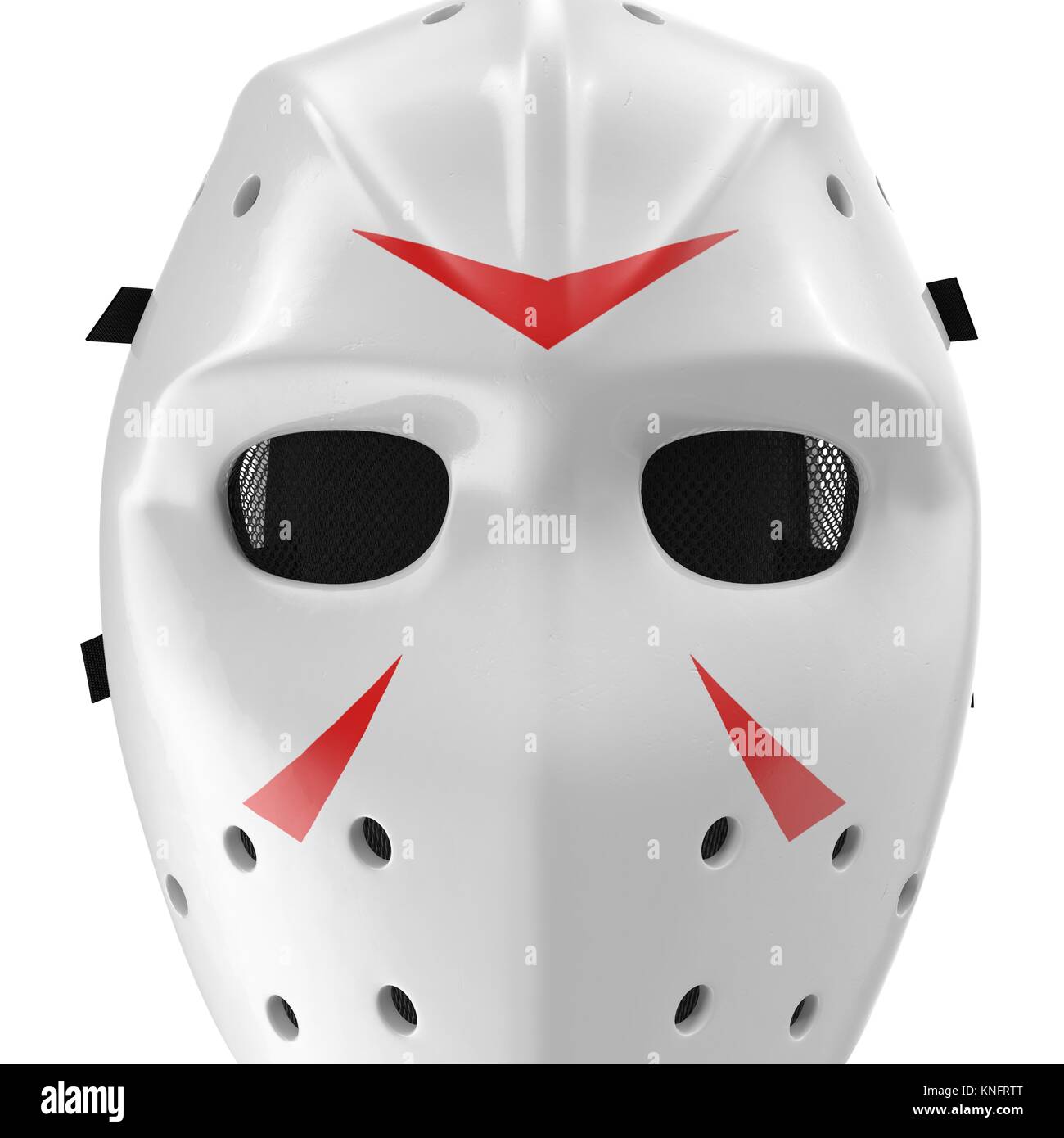 vintage hockey mask on white. Front view. 3D illustration Stock Photo ...