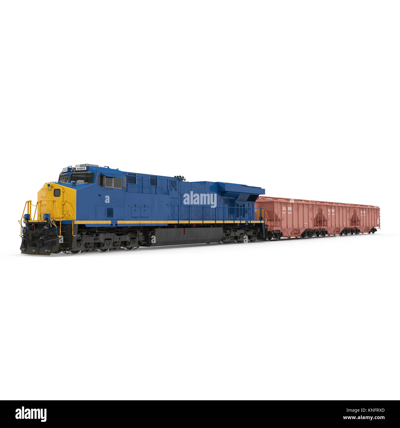 Cargo train on white. 3D illustration Stock Photo - Alamy