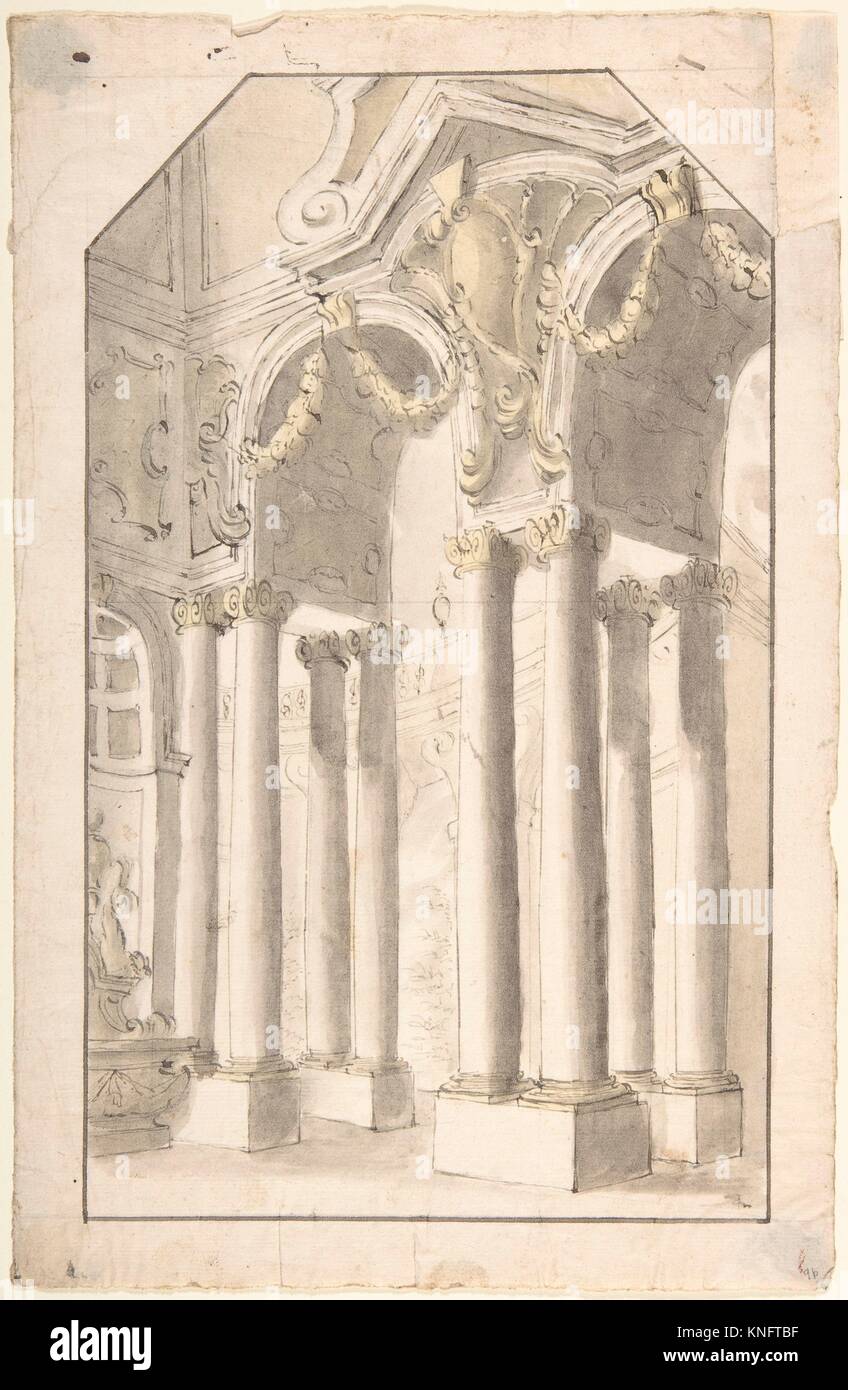 Architectural Perspective: Design for Painted Wall Decoration ...