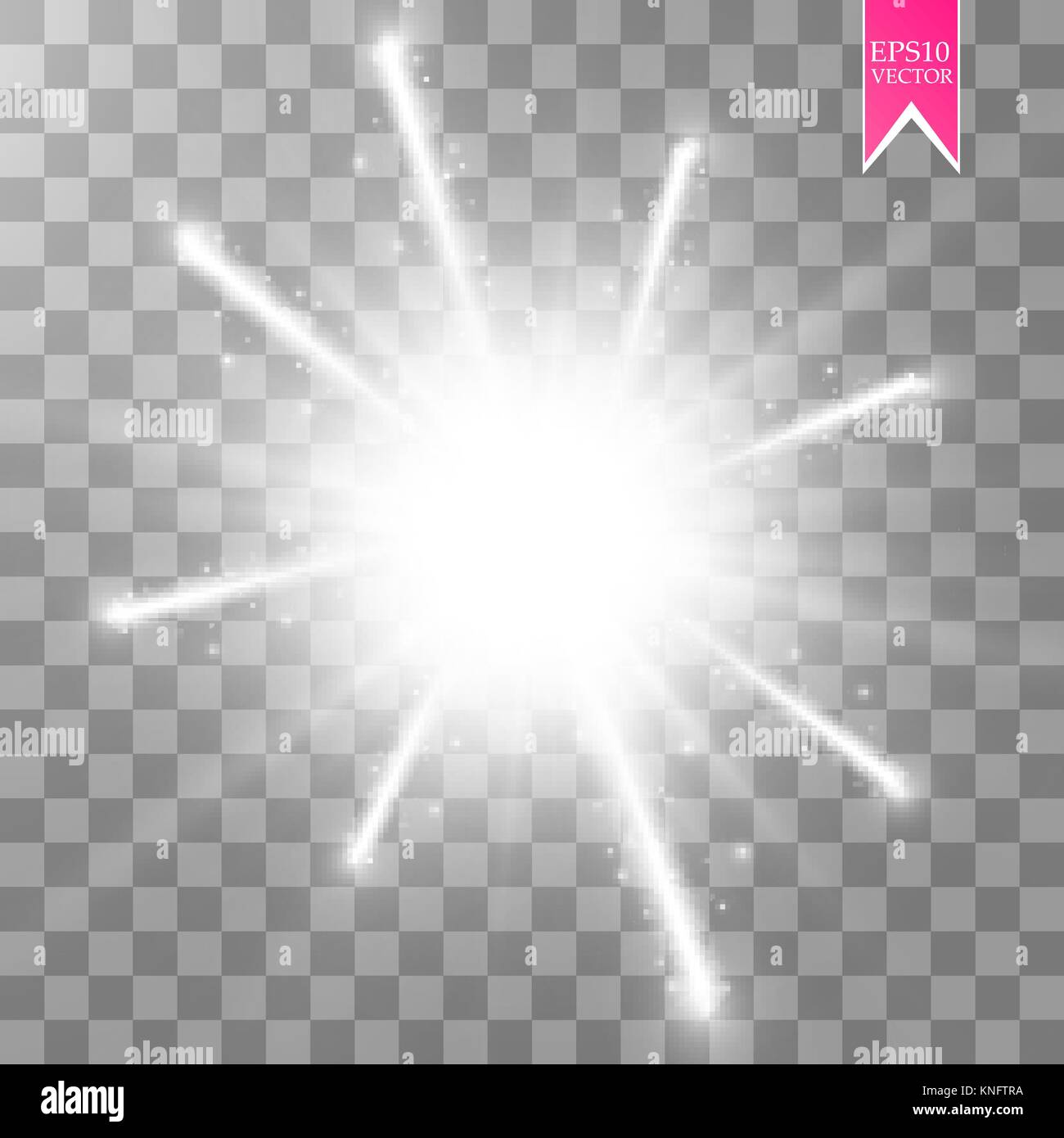 Glow light effect. Starburst with sparkles on transparent background. Vector illustration Stock ...
