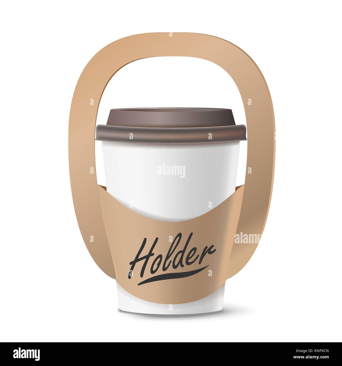 Coffee Cup Holder Vector. Realistic Mockup. Empty Packaging For ...