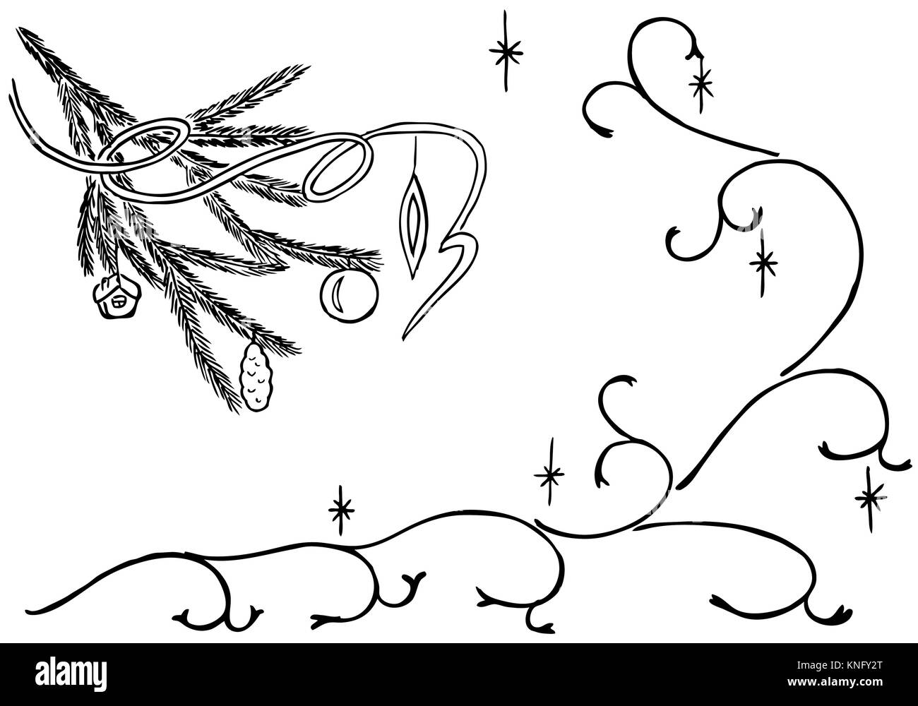 Vector drawing of Christmas decorations Stock Vector Image & Art - Alamy