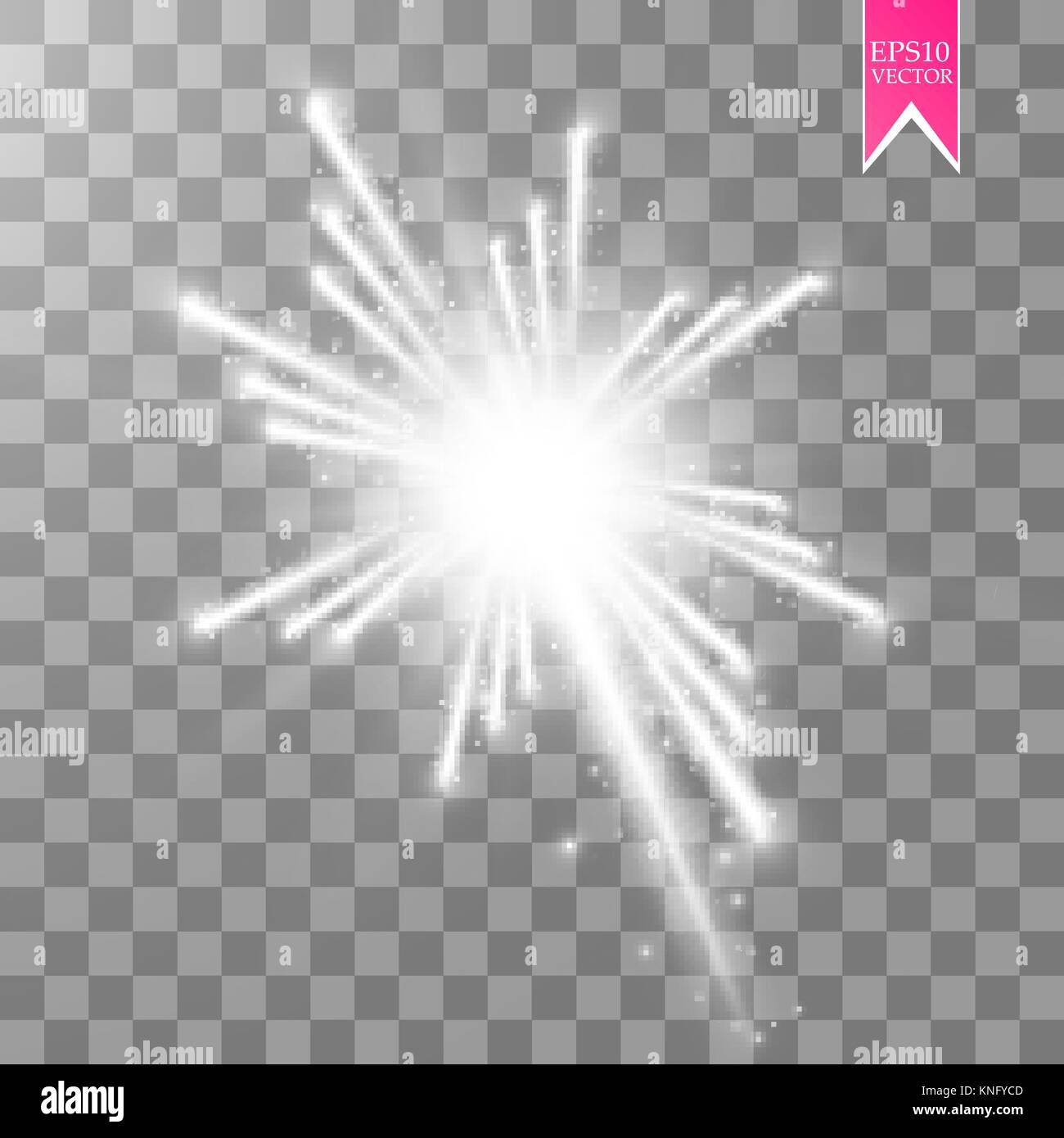 Firework lights effect with glowing stars in sky isolated on ...