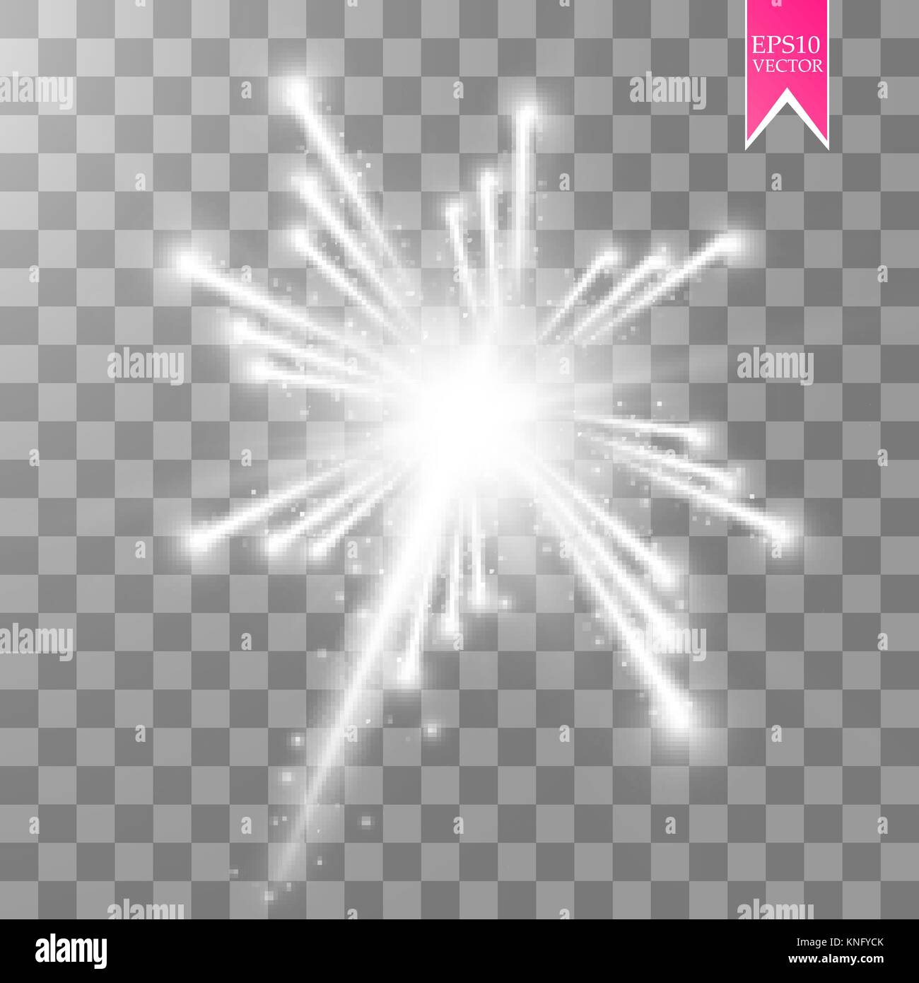 Firework lights effect with glowing stars in sky isolated on ...