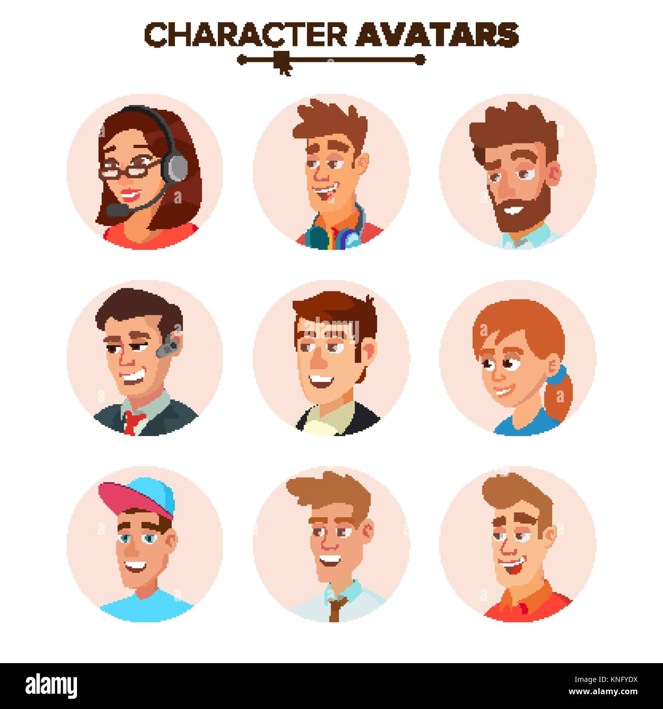 People Characters Avatars Set Vector. Cartoon Flat Isolated ...