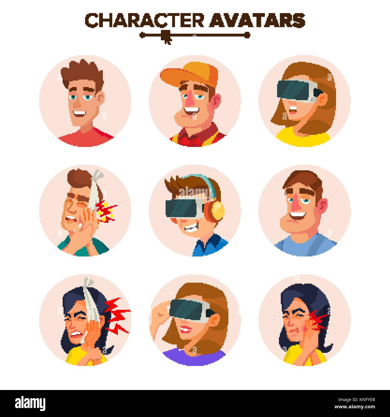 People Characters Avatars Set Vector. Cartoon Flat Isolated ...