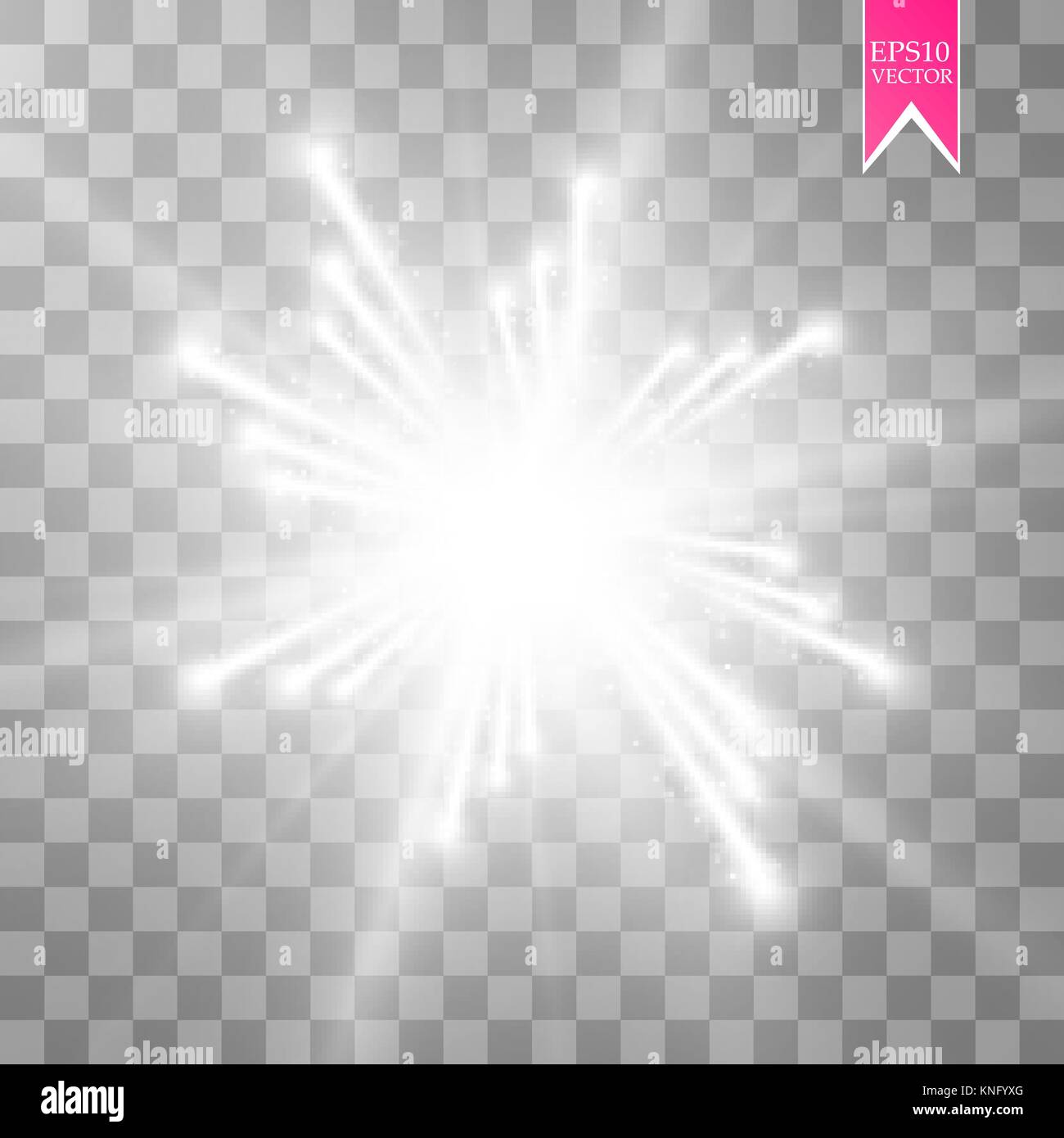 Glow light effect. Starburst with sparkles on transparent background ...