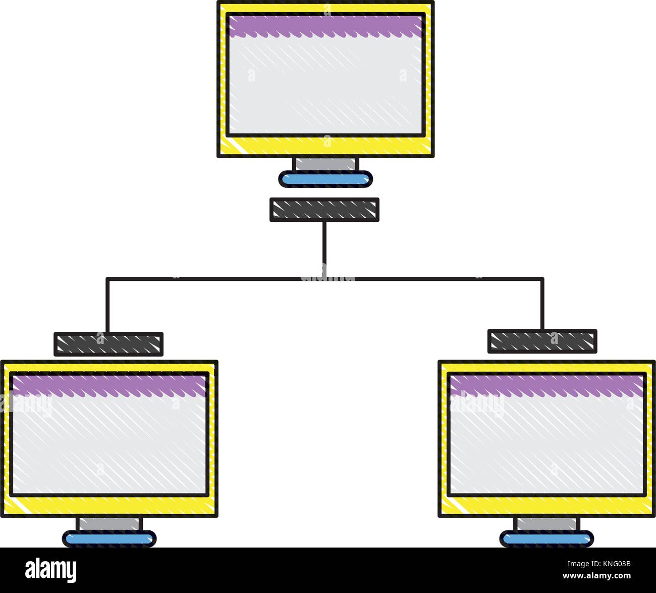 grated computer screen with technology global connection Stock Vector ...