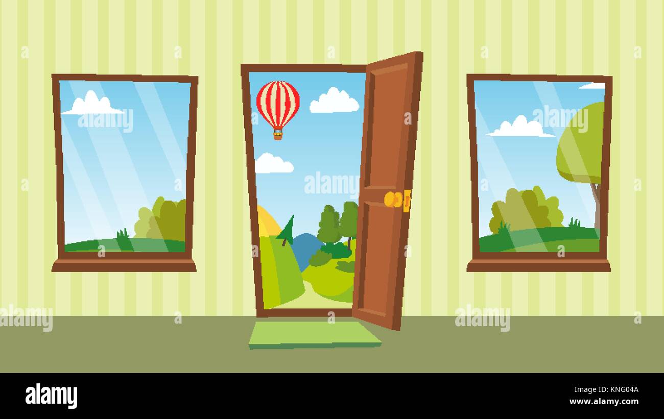 Cartoon Windows Door High Resolution Stock Photography and Images - Alamy