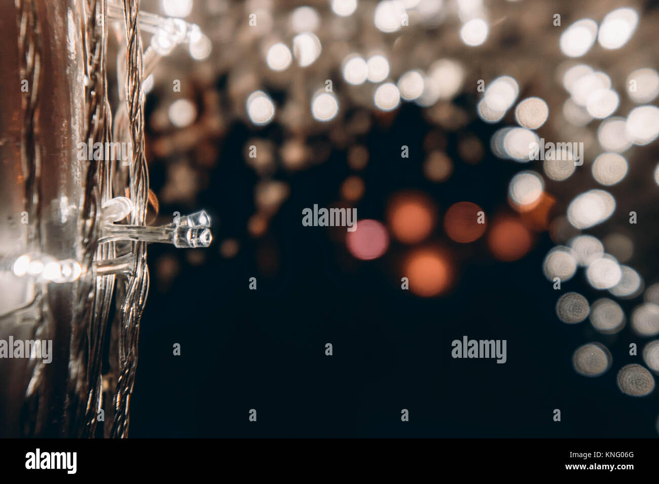 Small Night light bulb LED and bokeh background On the night of the ...