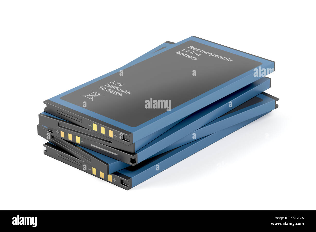 Group of rechargeable Li-ion batteries on white background Stock Photo ...