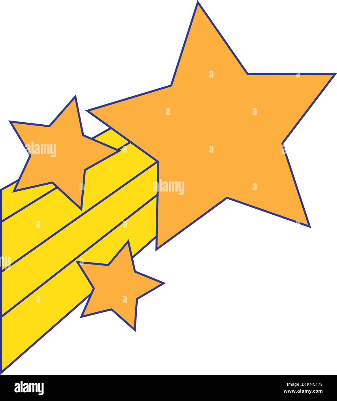 line color sparkly stars in the sky with rainbow design Stock Vector ...