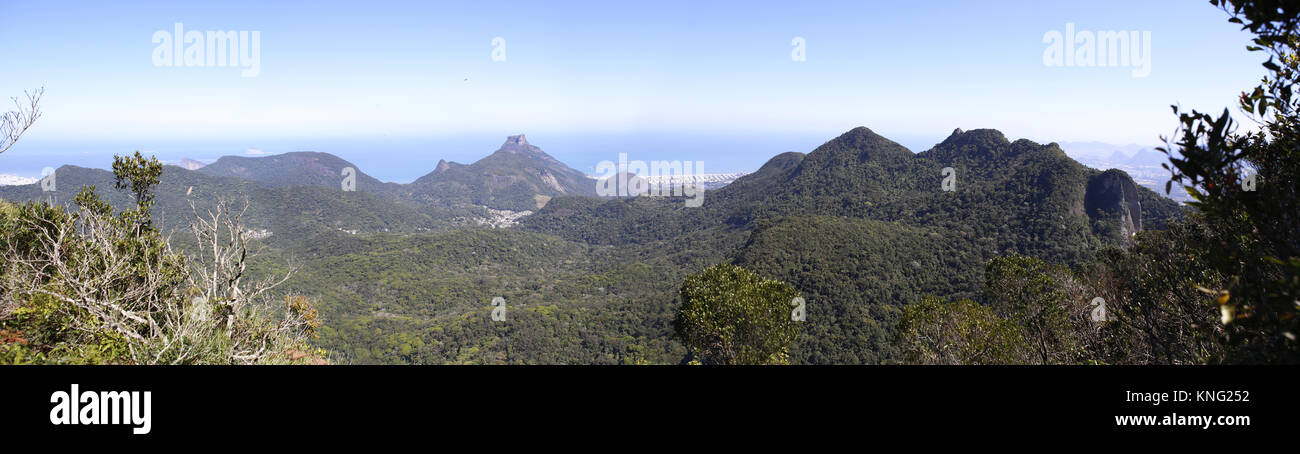 Panoramic View of Gavea Stone on Pico da Tijuca Stock Photo - Alamy