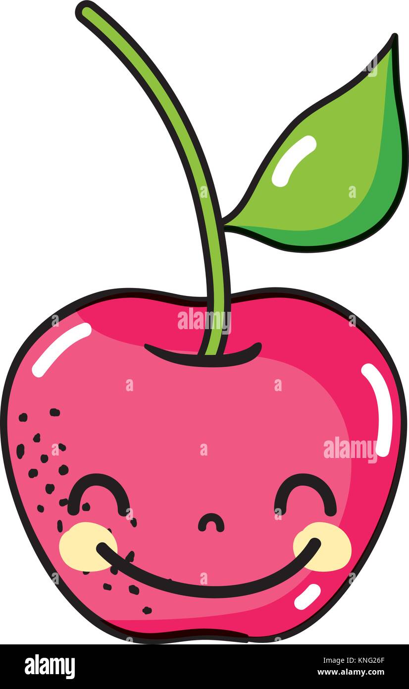 cute apple kawaii happy fruit Stock Vector Image & Art - Alamy