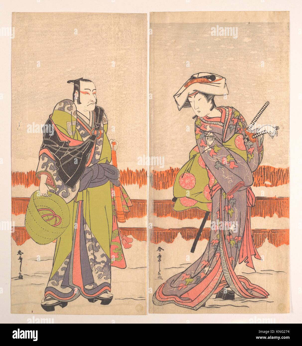 Ichikawa Danjuro Fifth as a Komuso Holding a Basket-Hat in His Right ...