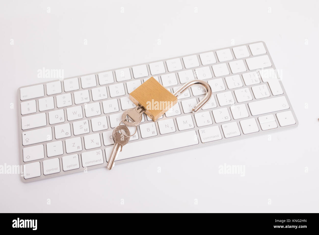 Laptop Computer With open Lock and Key Symbolizing Protection and ...