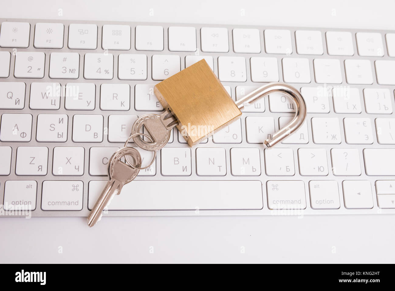 Laptop Computer With open Lock and Key Symbolizing Protection and ...