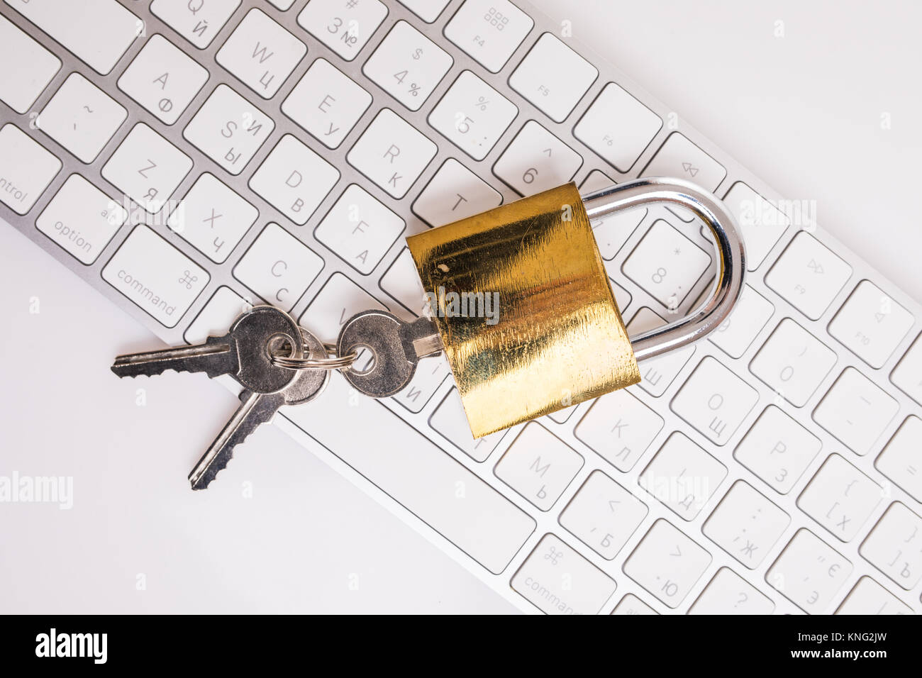 Internet security key and padlock on laptop computer keyboard Stock ...