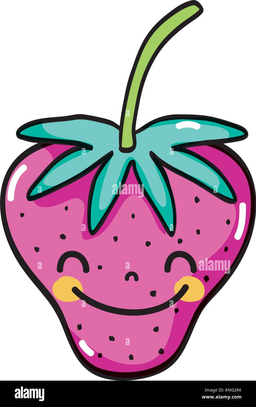 cute strawberry kawaii happy fruit Stock Vector Image & Art - Alamy