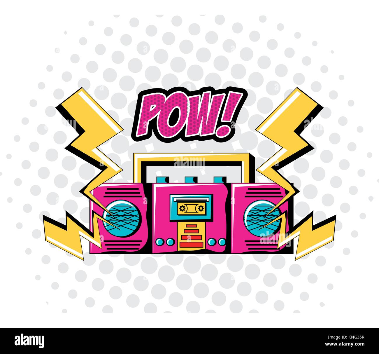 Pop art boombox Cut Out Stock Images & Pictures - Alamy