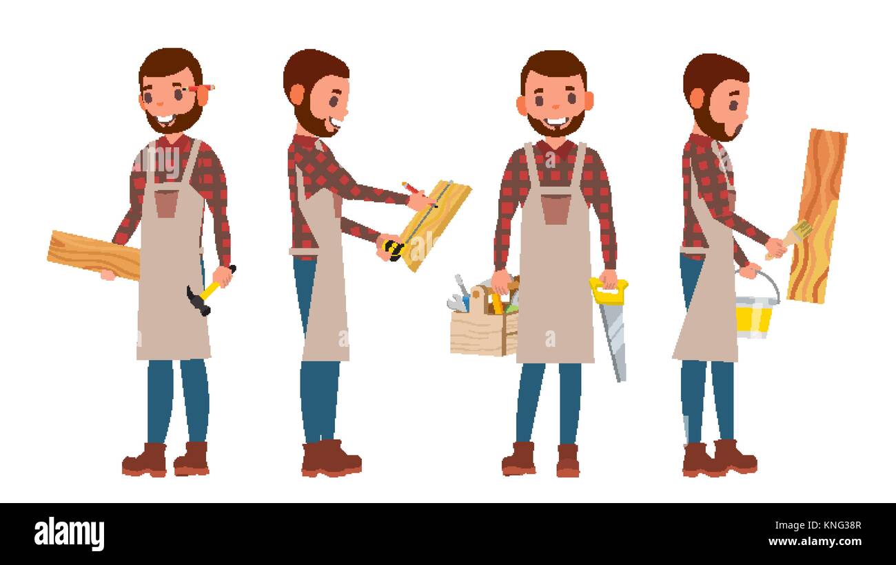 Carpenter Man Cartoon High Resolution Stock Photography and Images - Alamy