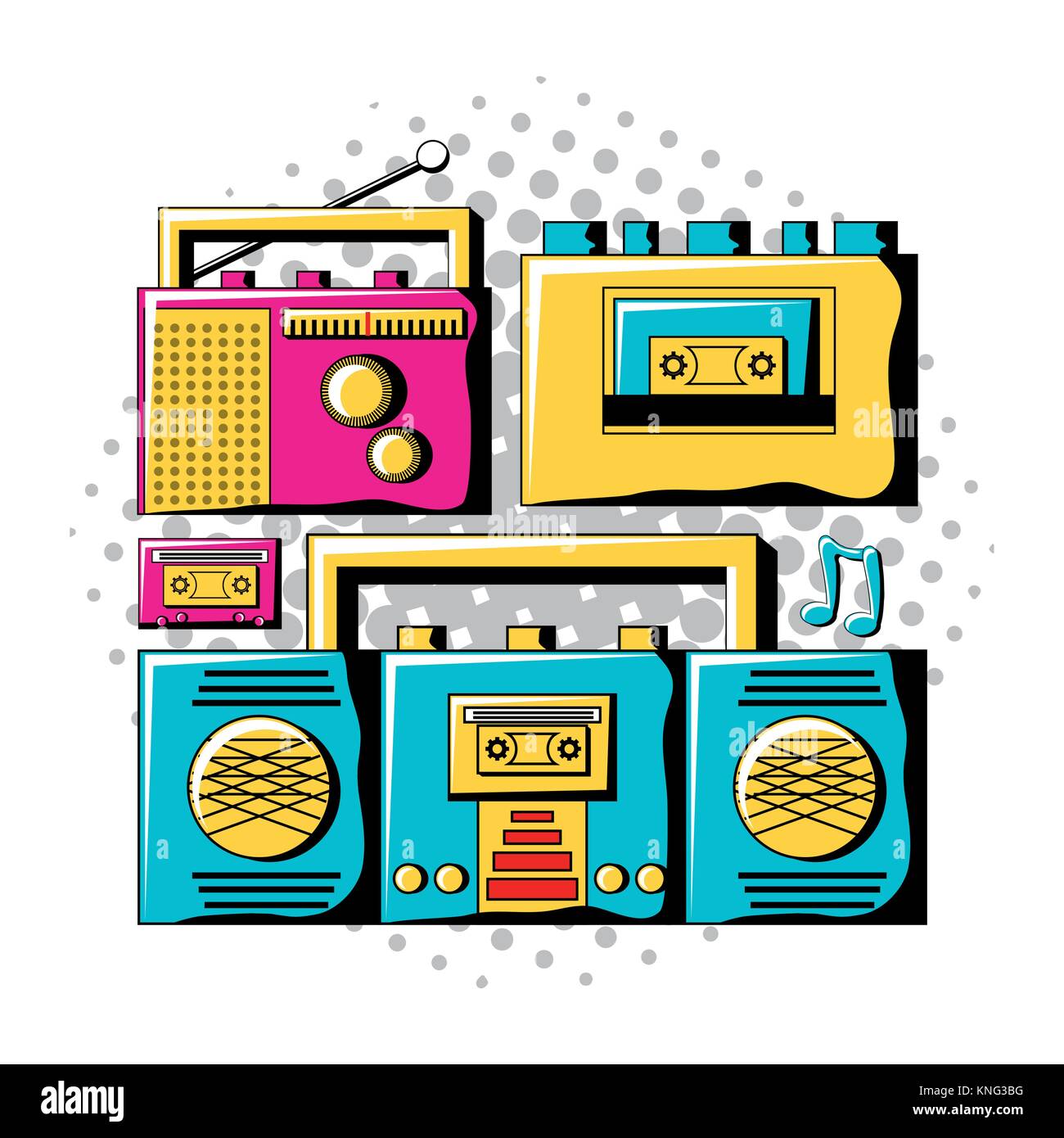 Pop art boombox Stock Vector Images - Alamy