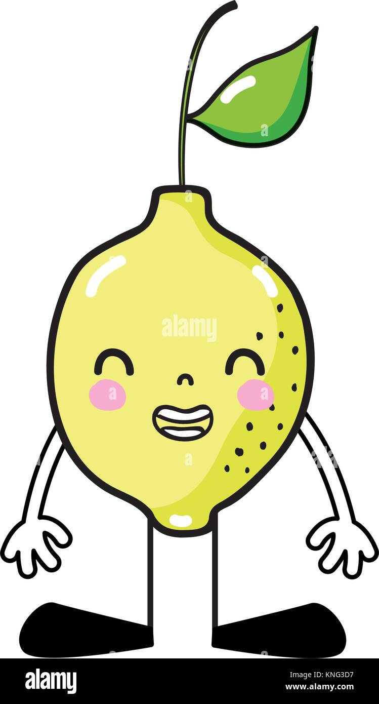 kawaii lemon smile fruit with arms and legs Stock Vector Image & Art ...