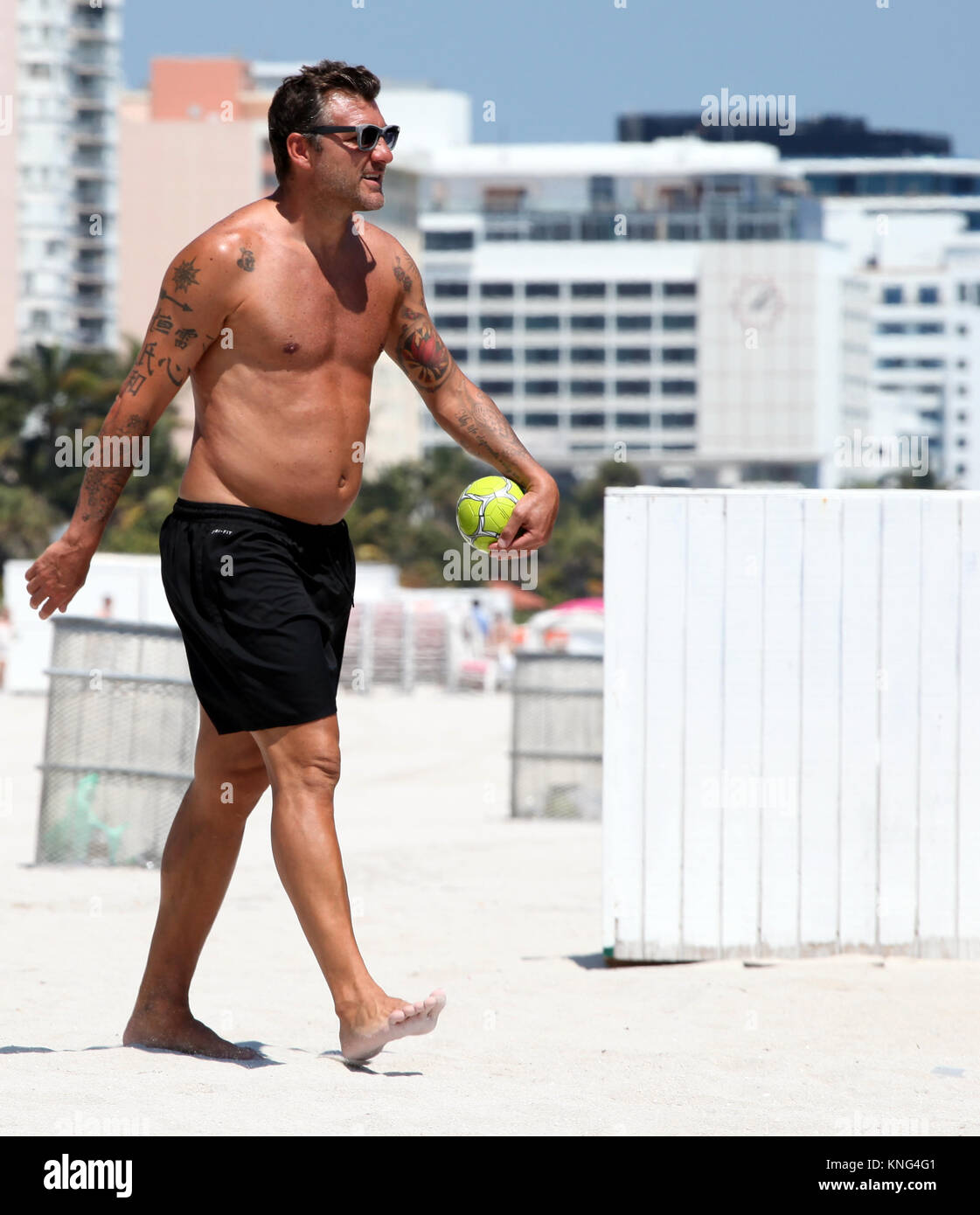 Retired italian professional footballer christian vieri on miami beach ...