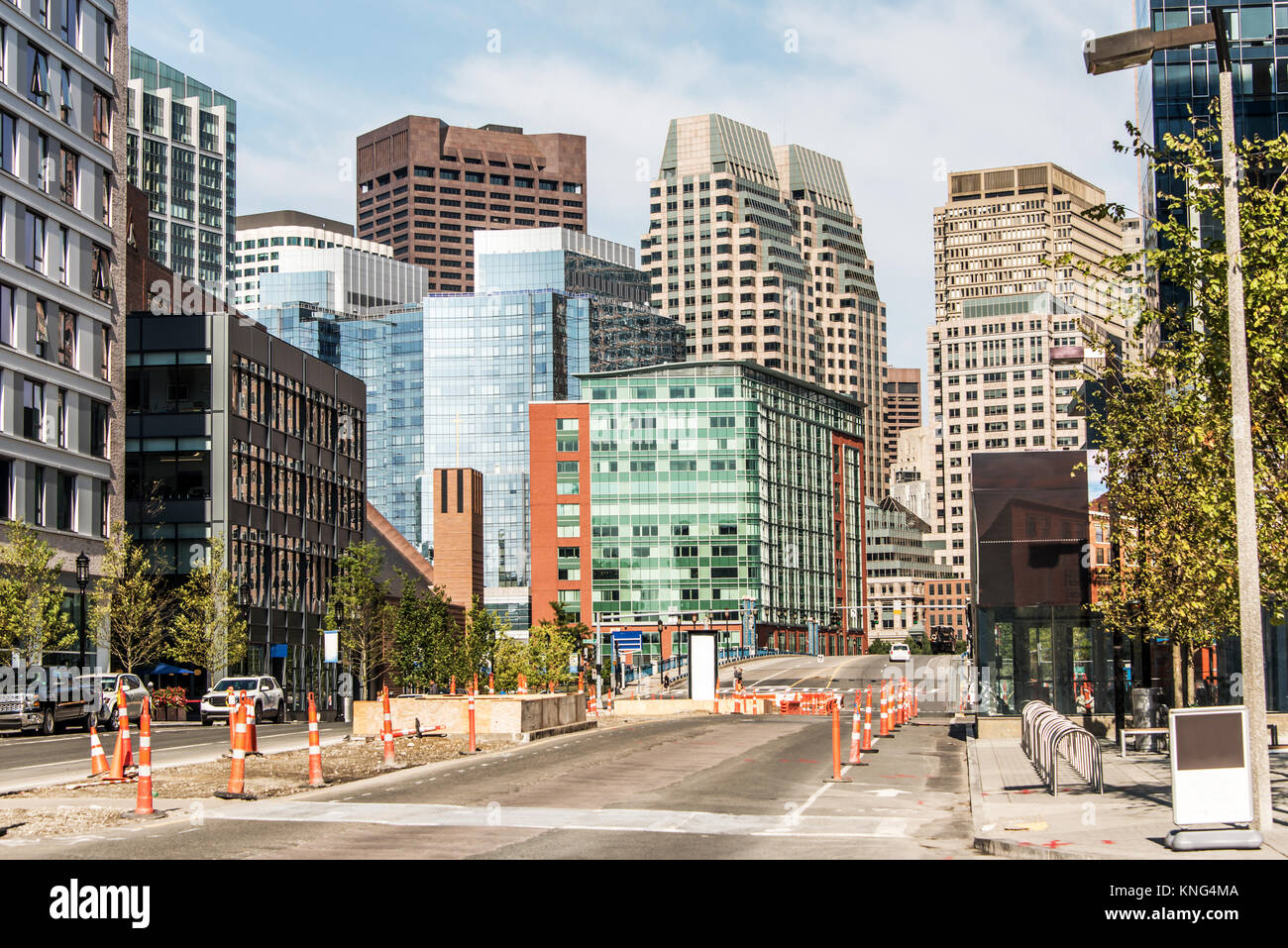 Boston MA USA skyline in summer day, panoramic view on buildings in ...