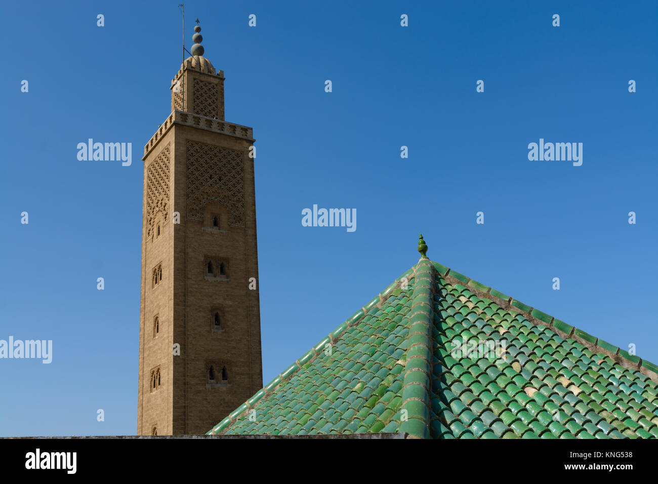 View on the minaret of a mosque Stock Photo - Alamy