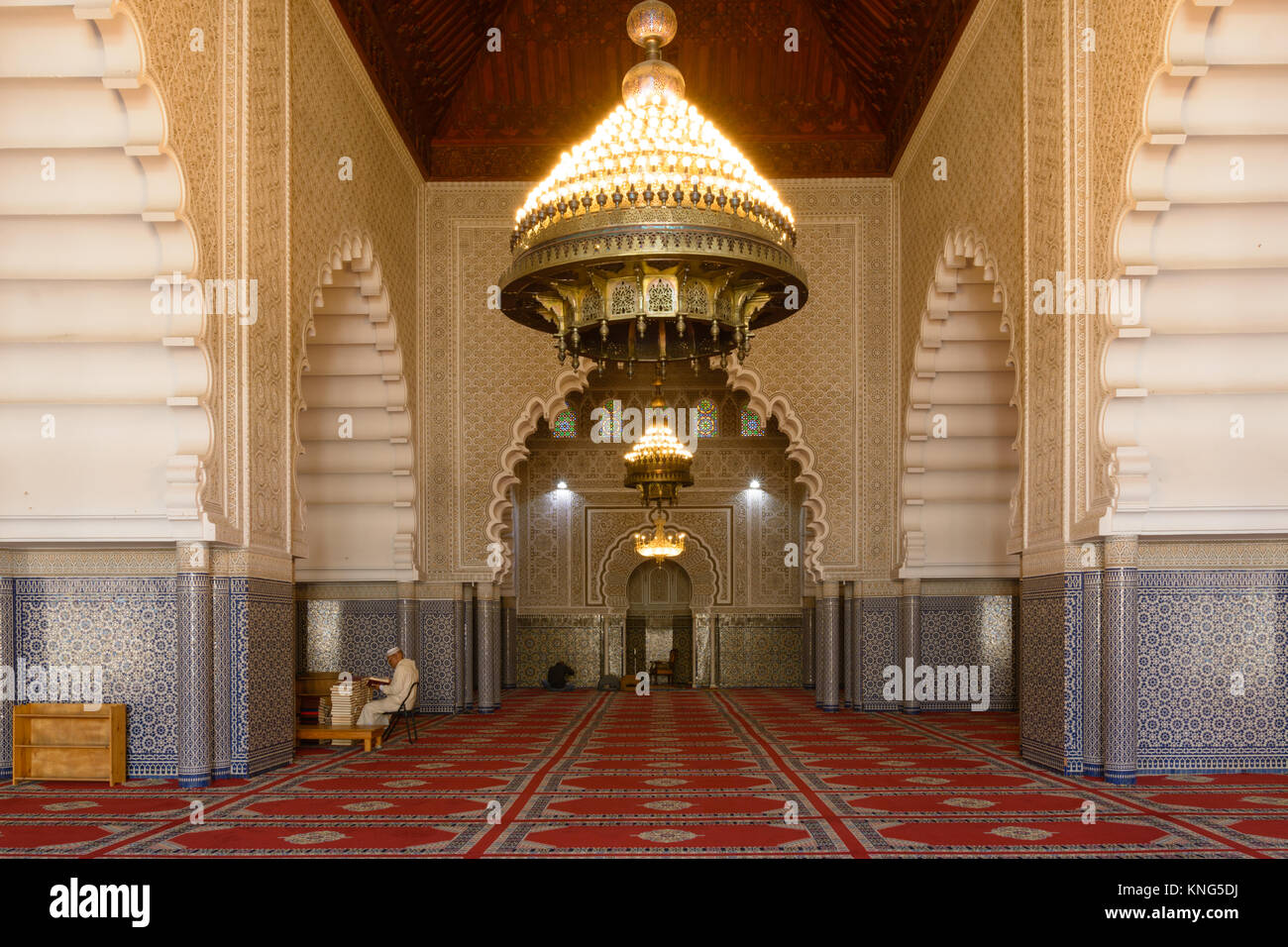 Hall of moroccan mosque Stock Photo - Alamy