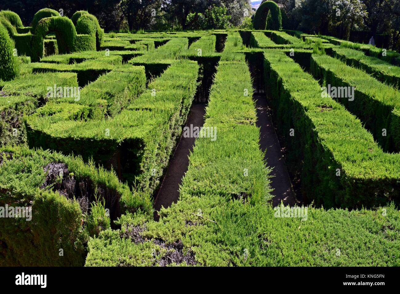Park Labyrinth in Barcelona Stock Photo - Alamy