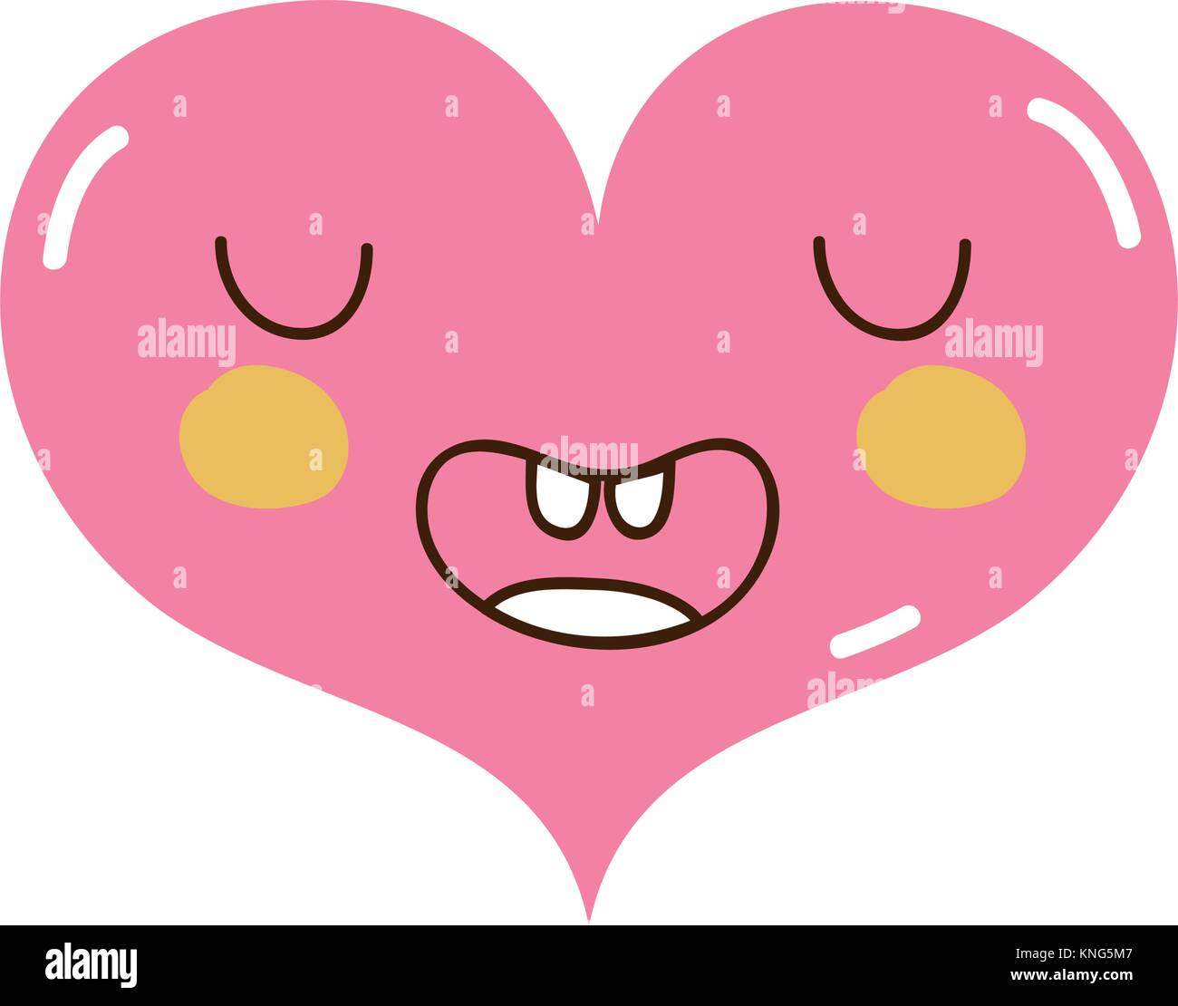 colorful funny heart kawaii with facial expression Stock Vector Image ...