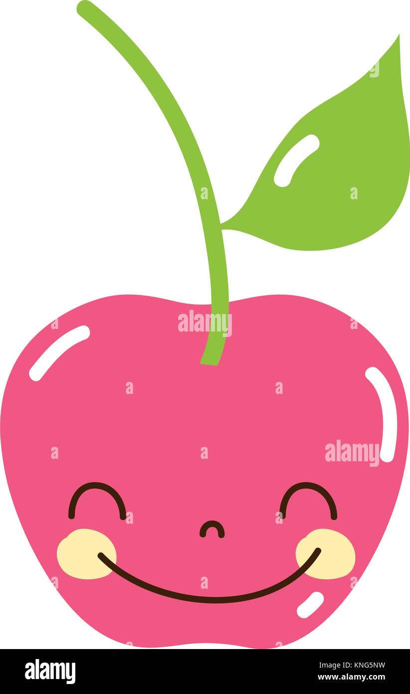 colorful cute apple kawaii happy fruit Stock Vector Image & Art - Alamy